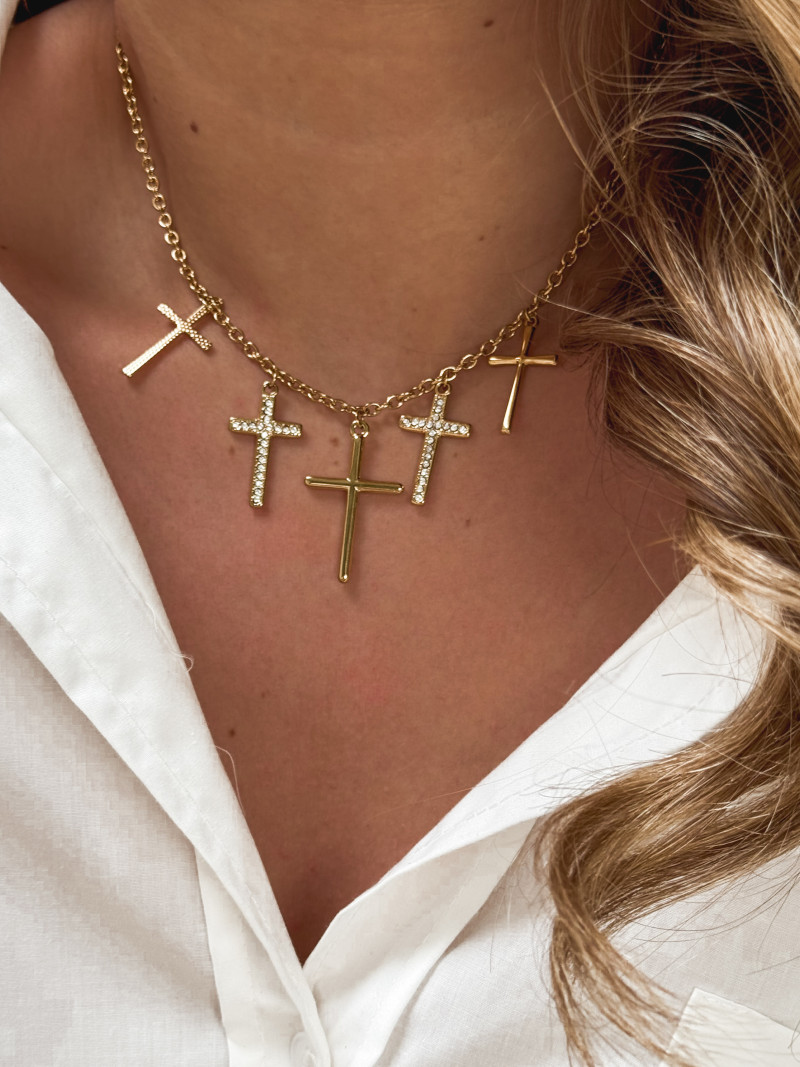 Collier Jane - Doré/Blanc