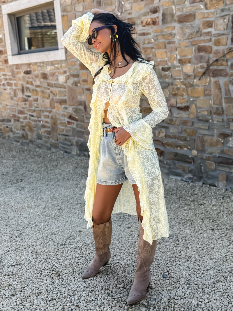 Gilet long Paulette - Jaune