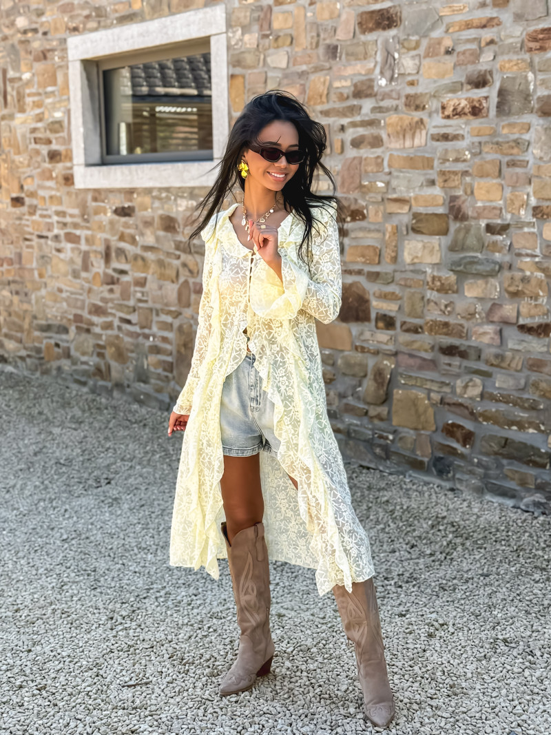 Gilet long Paulette - Jaune