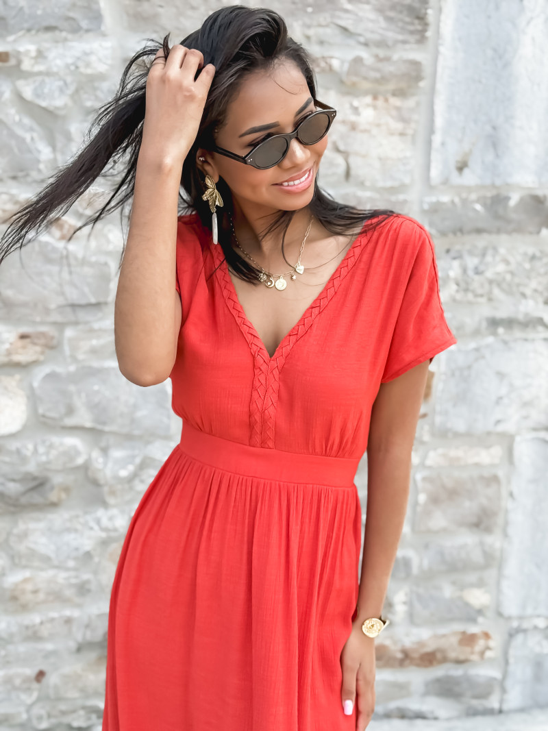 Robe longue Yléana - Terracotta