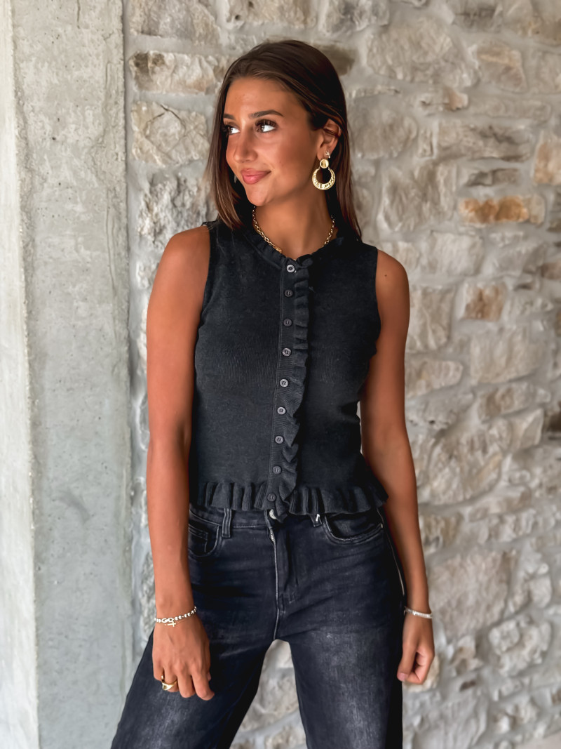 Blouse sans manches Milya - Gris foncé